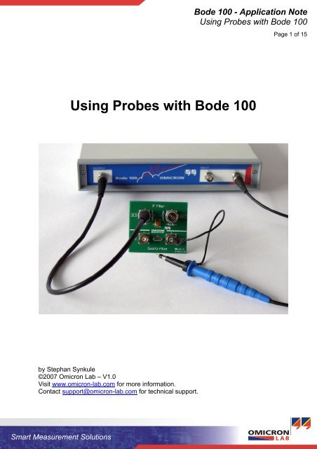 Using Probes with Bode 100