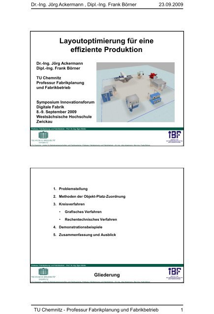 Layoutoptimierung für eine effiziente Produktion - Westsächsische ...