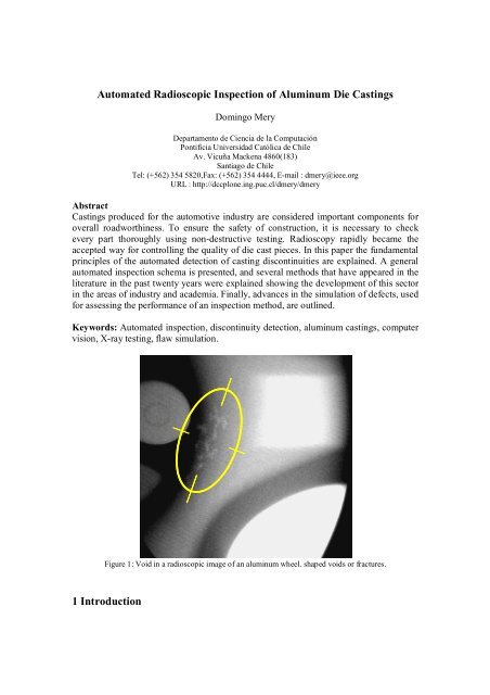 Automated Radioscopic Inspection of Aluminum Die ... - NDT.net