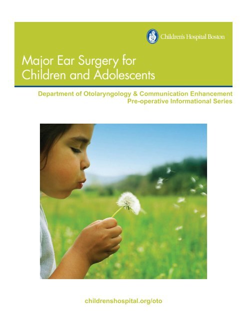 Major Ear Surgery - Children's Hospital Boston