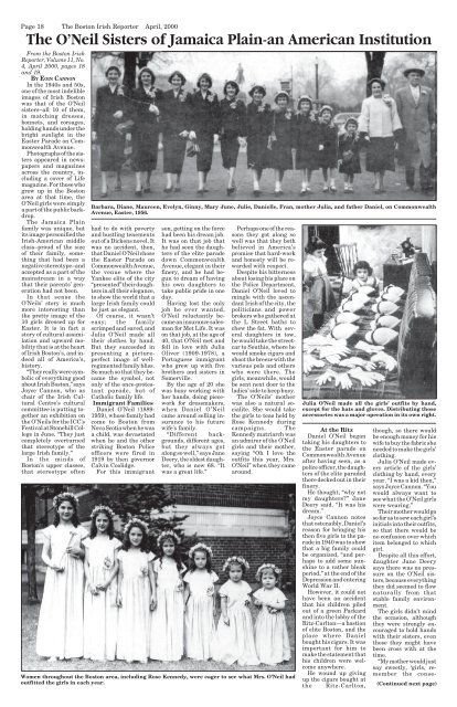 the ten o'neil sisters