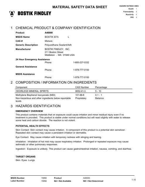 Bostik EFA MSDS.pdf