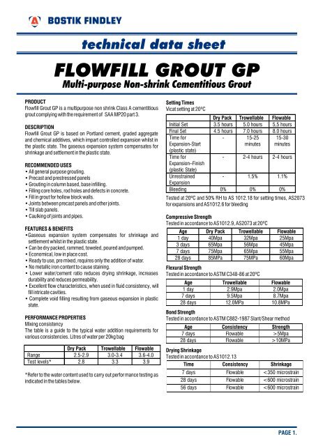 FLOWFILL GROUT GP