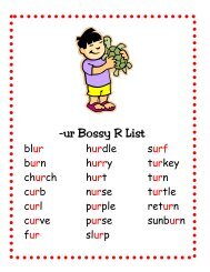 -ir Bossy R List - Word Way