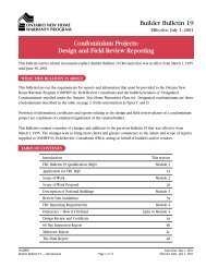 BUILDER BULLETIN 22 - Tarion