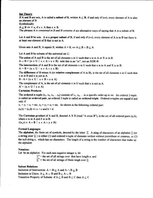 Sets Logic Proofs Sheet