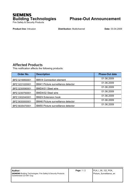 Product Discontinuation Notice - Security Products UK and Ireland