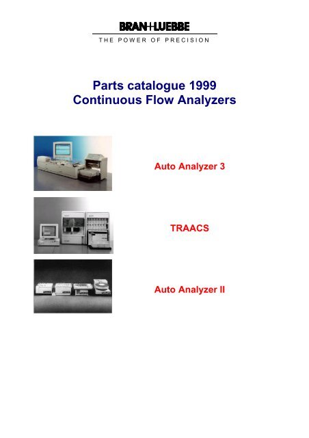 Parts catalogue 1999 Continuous Flow Analyzers - Folio Instruments ...
