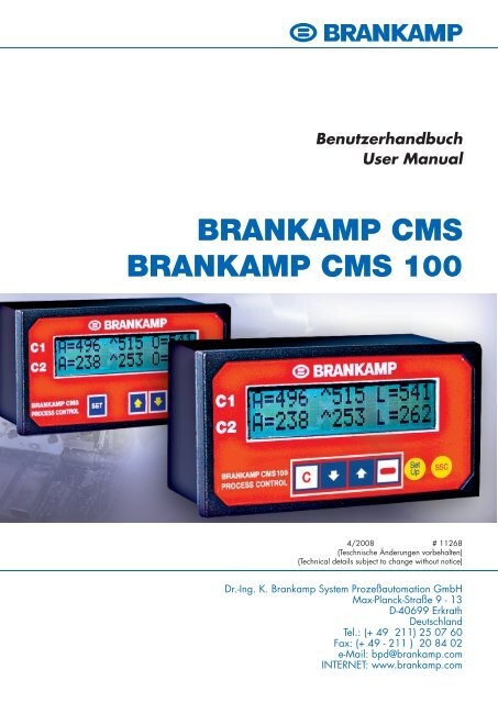 BRANKAMP CMS BRANKAMP CMS 100