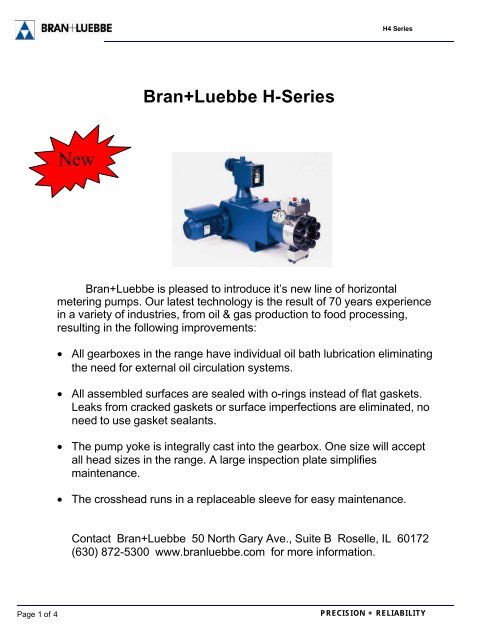 Bran+luebbe h-series - Capital Process Equipment