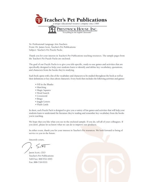 View Sample Pages - Prestwick House