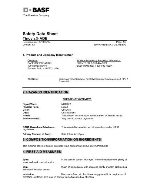 Safety Data Sheet - WorldAccount - BASF.com