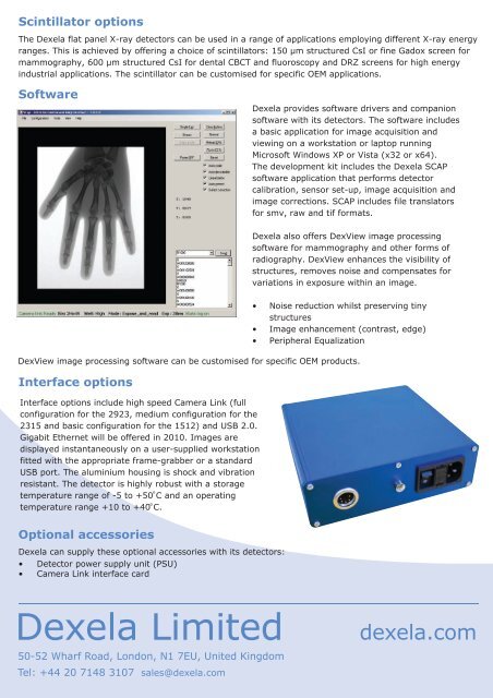 Scintillator options The