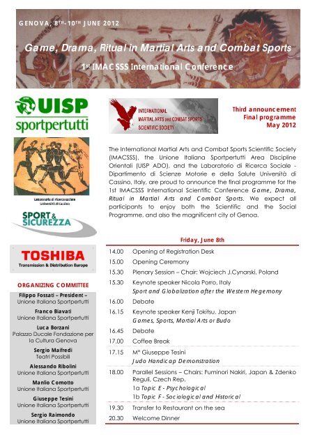 Game, Drama, Ritual in Martial Arts and Combat Sports