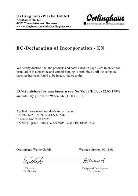 EC-Declaration of Incorporation - EN