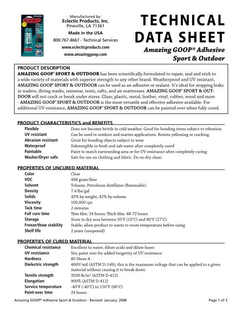 TECHNICAL DATA SHEET