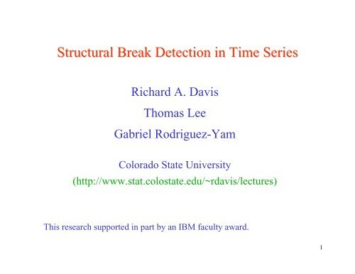Structural Break Detection in Time Series