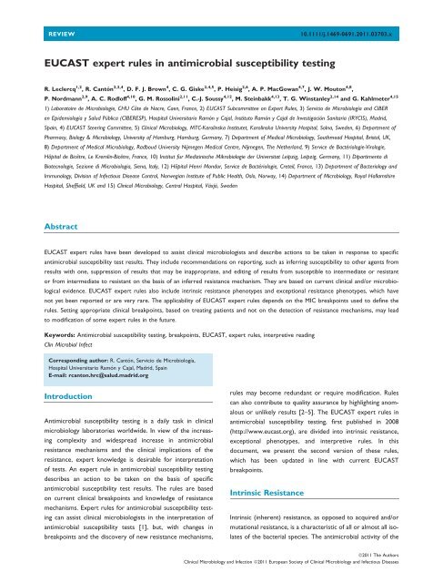 EUCAST expert rules in antimicrobial susceptibility testing