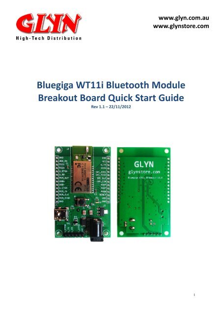 Bluegiga WT11i Bluetooth Module Breakout Board ... - Glyn Store