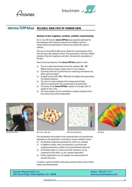 dermaTOP-blue RELIABLE ANALYSIS OF HUMAN SKIN - Accurex ...