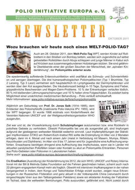Welt-Polio-Tag - Polio Initiative Europa eV