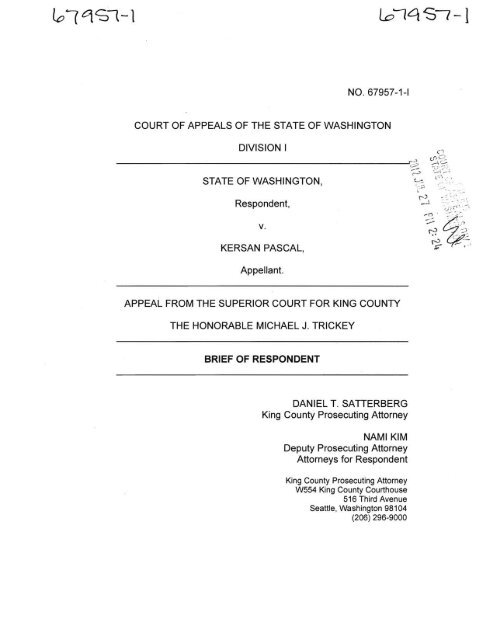 brief of respondent - Washington State Courts