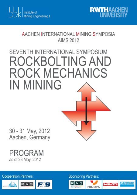 rockbolting and rock mechanics in mining - AIMS - RWTH Aachen ...