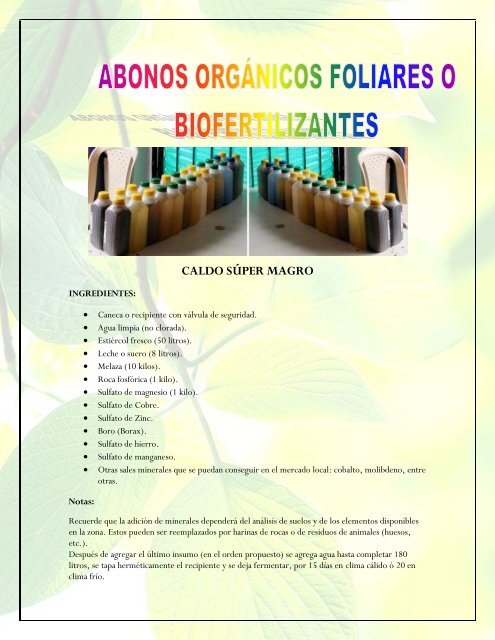 CALDO SÚPER MAGRO - La Agricultura Ecologica