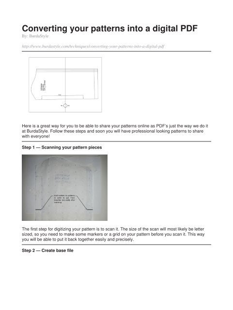 Converting your patterns into a digital PDF - BurdaStyle.com