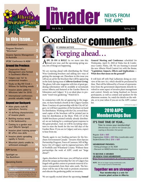 Spring - Alberta Invasive Plants Council
