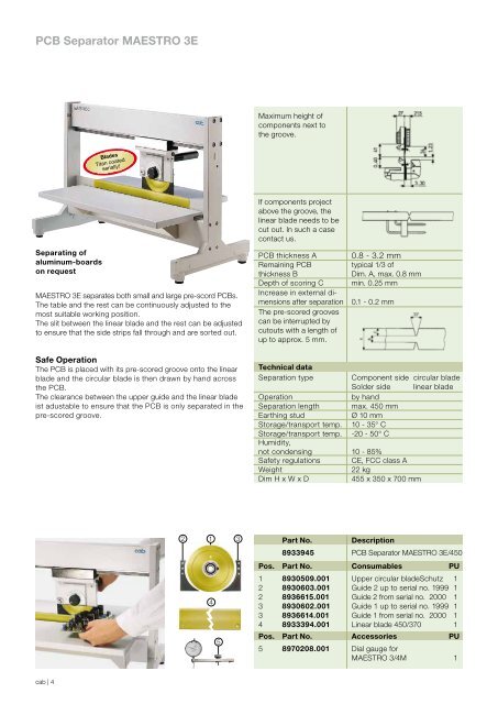 PCB Separator MAESTRO 3E