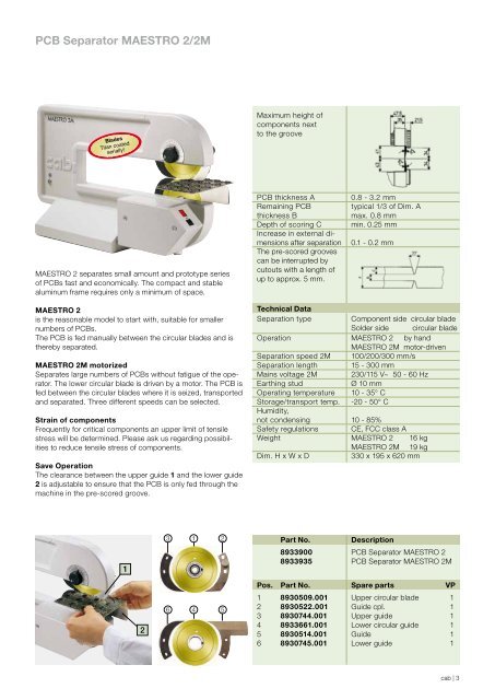 PCB Separator MAESTRO 2 2M - Cab