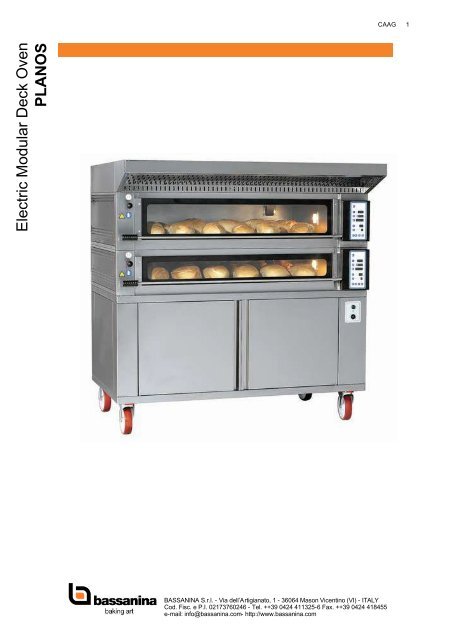 Electric Modular Deck Oven PLANOS - Bakery & Catering Equipment