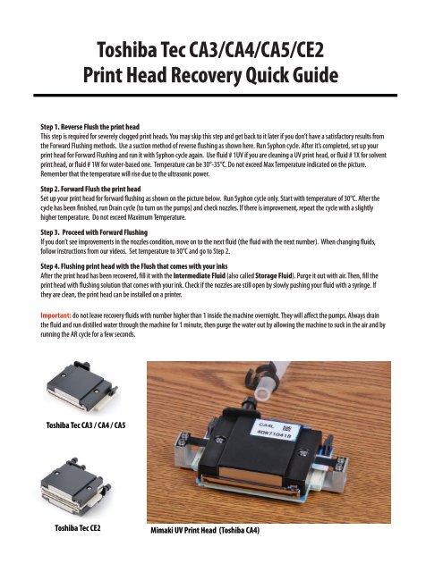 Toshiba Tec CA3/CA4/CA5/CE2 Print Head ... - Print Head Doctor