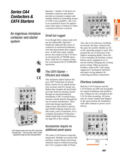 Series CA4 Contactors & CAT4 Starters