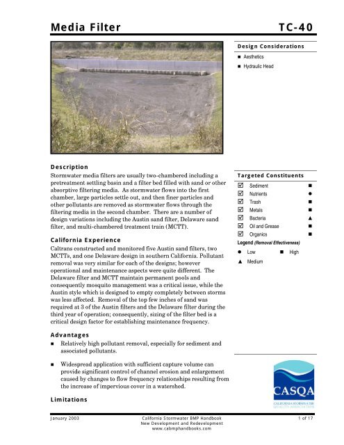 Media Filter TC-40 - (BMP) Handbooks