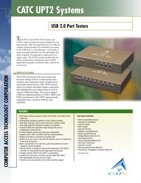 CATC UPT2 Systems COMPUTER ACCESS TECHNOLOGY ...