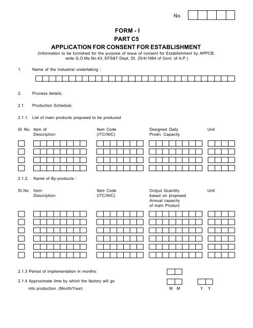 FORM - I PART C5 APPLICATION FOR CONSENT FOR ... - AP Online