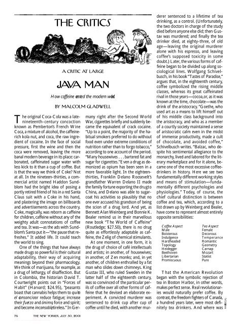 JAVA MAN THE CRITICS - Malcolm Gladwell
