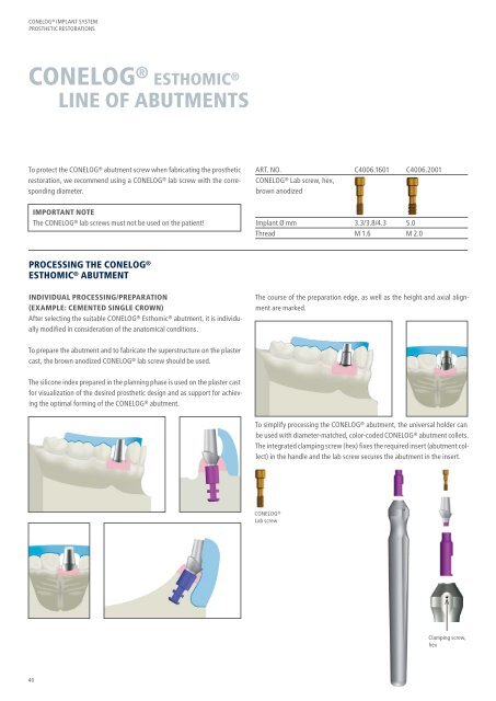 CONELOG ® IMPLANT SYSTEM