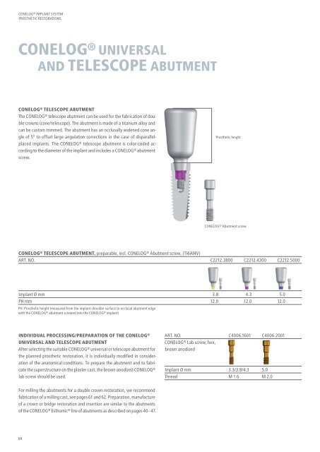 CONELOG ® IMPLANT SYSTEM