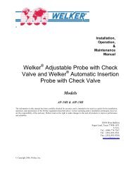 Welker Constant Pressure Sample Cylinder with ... - Welker, Inc