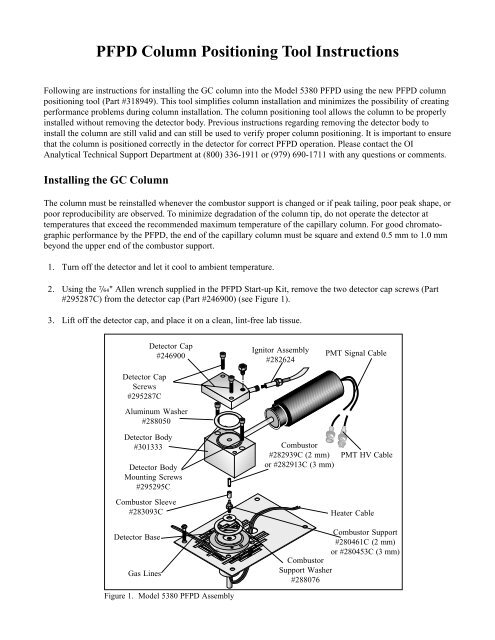 PFPD Column Positioning Tool Instructions - technical-creations.com