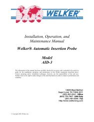 Welker Constant Pressure Sample Cylinder with ... - Welker, Inc
