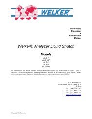 Welker Constant Pressure Sample Cylinder with ... - Welker, Inc