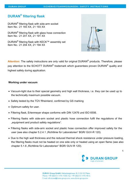 filtering flask - DURAN GROUP