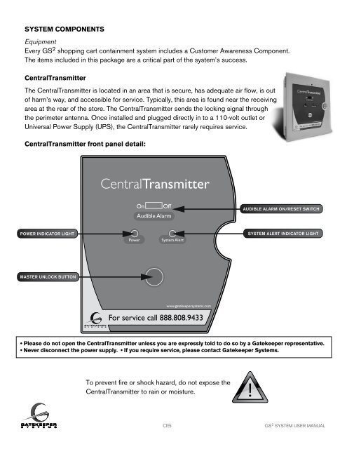 SYSTEM COMPONENTS Equipme