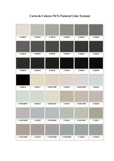 Carta de Colores NCS (Natural Color System) - pinturas far Carta de Colores NCS (Natural Color System) - pinturas far