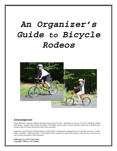 An Organizer's Guide to Bicycle Rodeos - Cornell Bicycle and ...