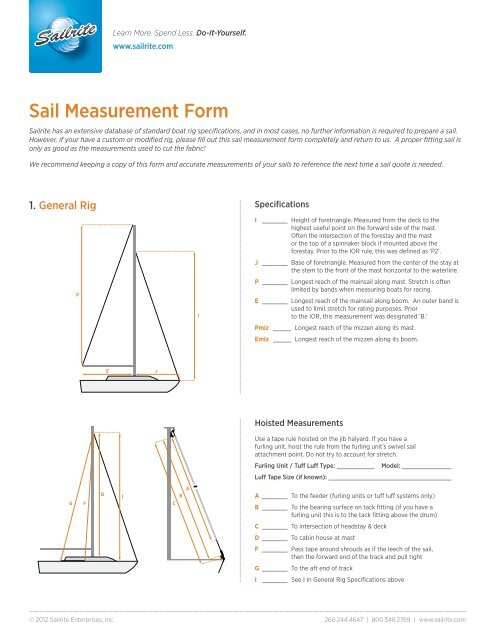 Sail Measurement Form.pdf - Sailrite Sailplan Database
